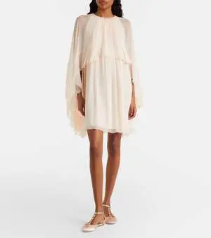 Chloé Ruffled Silk Mini Dress - Pink
