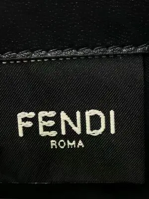 Fendi 2020s Embossed Clutch Bag - Black