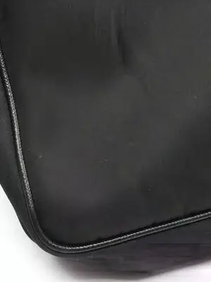 Prada Shoulder Bag With Triangular Logo Plaque - Black