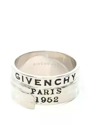 Givenchy Logo Engraved Ring - Silver