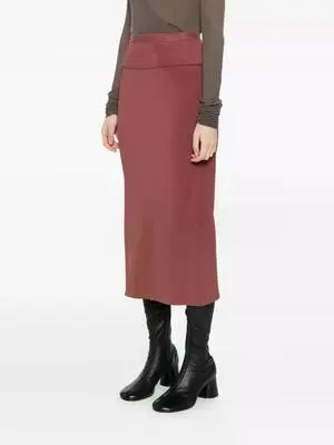 Rick Owens Bias Skirt With Frayed Hem