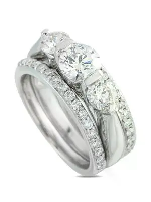 LB EXCLUSIVE Embellished Diamond Ring In 14k White Gold