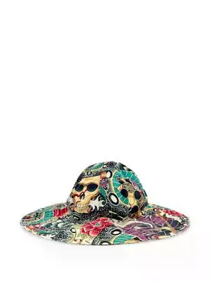 WHO DECIDES WAR Patterned Wide Brim Hat - Neutrals