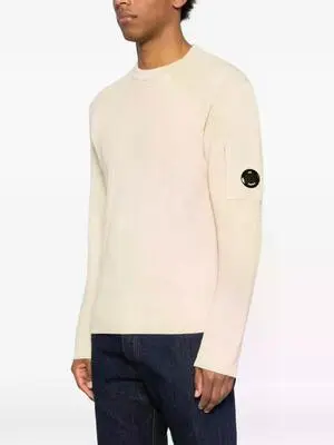 C.P. COMPANY Crew Neck Sweater With Lens Detail