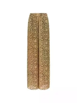 Andamane Lena Elasticated-waist Python-print Trousers - Neutrals