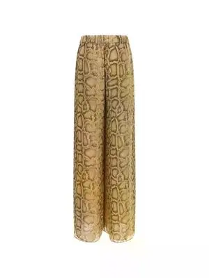 Andamane Lena Elasticated-waist Python-print Trousers - Neutrals