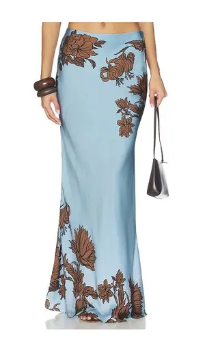 Rococo Sand Floral Maxi Skirt - Blue