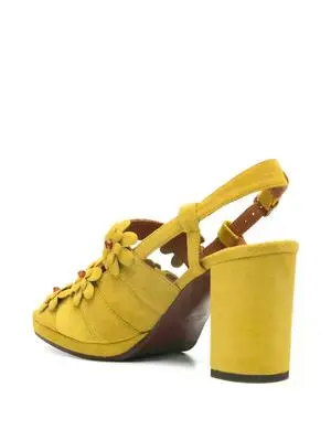 Chie Mihara Flower Perli Leather Sandals