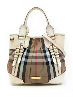 Burberry House Check Canvas And Leather Satchel