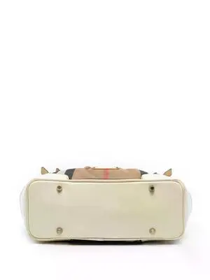 Burberry House Check Canvas And Leather Satchel
