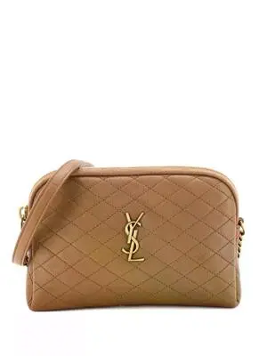 Saint Laurent Gaby Quilted Leather Crossbody Bag - Brown