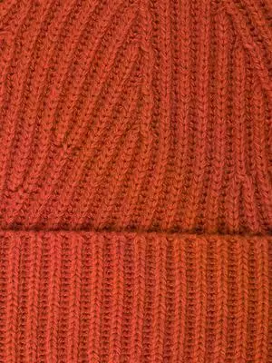 JOSEPH Ribbed Beanie With Turn-up Brim - Orange