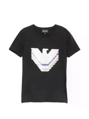 Emporio Armani T-shirt With Embellished Logo - Black