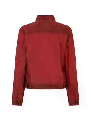 MOORER Button Suede Jacket - Red