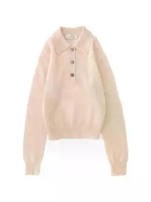 Studio Nicholson Long-sleeve Ribbed Polo Top - Neutrals