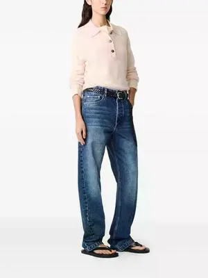 Studio Nicholson Long-sleeve Ribbed Polo Top