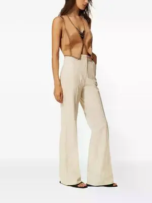 TWINSET Pressed-crease Wide Leg Trousers
