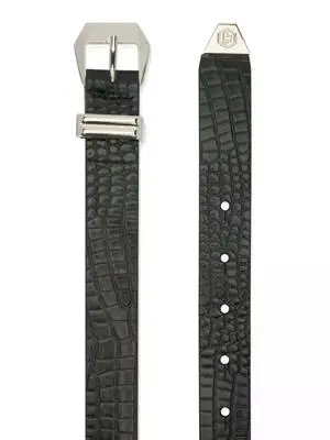 Philipp Plein Logo Detail Leather Belt