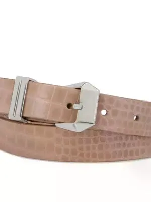 Philipp Plein Textured Leather Belt - Neutrals