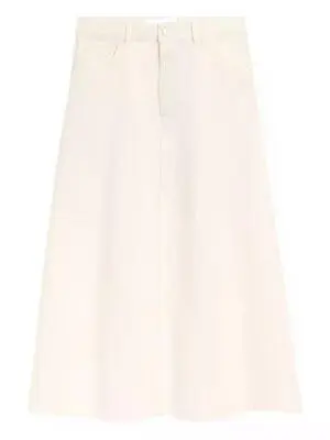 AMI Paris Cotton Long Skirt - Neutrals
