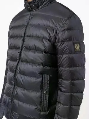 Belstaff Down-padded Puffer Jacket With Band Collar And Logo Patch