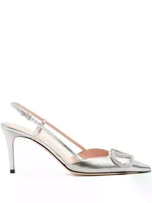 Valentino Garavani Vlogo Signature Slingback Pumps - Silver