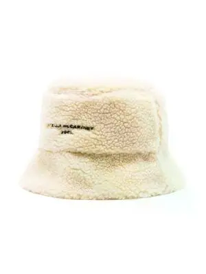 Stella McCartney Faux Shearling Bucket Hat - Neutrals