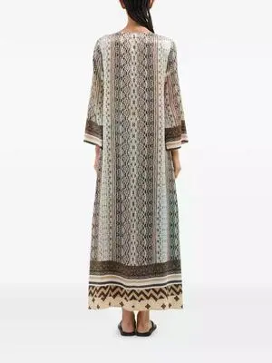 PIERRE-LOUIS MASCIA Geometric Floral Midi Dress