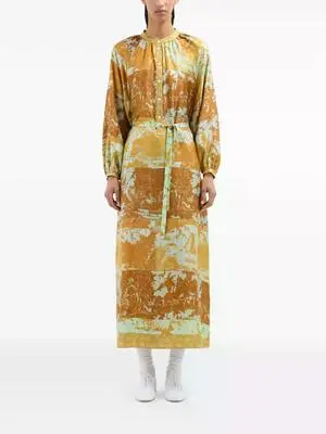 PIERRE-LOUIS MASCIA Belted Floral-print Maxi Dress