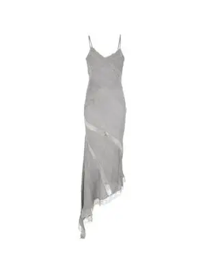 Andamane Rosetta Lace Asymmetric Dress - Grey