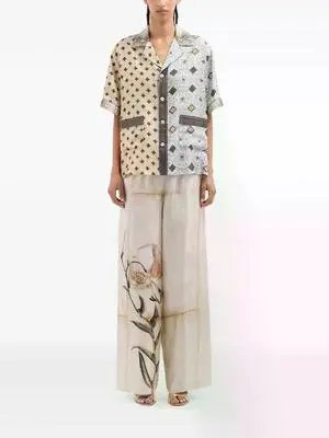 PIERRE-LOUIS MASCIA Aloe Geometric Print Camp Collar Shirt
