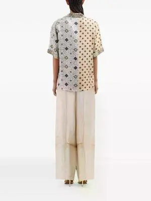 PIERRE-LOUIS MASCIA Aloe Geometric Print Camp Collar Shirt