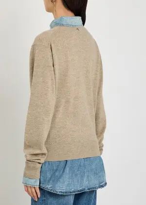 Acne Studios Layered Denim Effect Wool Jumper