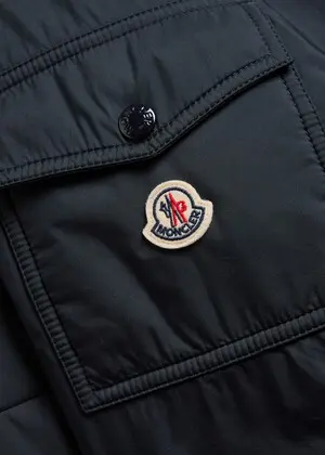 Moncler Padded Zip-up Jacket With Packable Hood - Navy