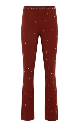 SIEDRES Studded Flare Knit Pants - Red