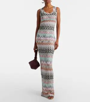 Missoni Sequined Knitted Lame Gown