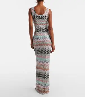 Missoni Sequined Knitted Lame Gown
