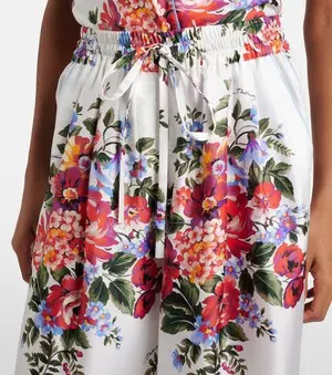 Dolce & Gabbana Floral Silk Wide-leg Pants