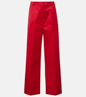 THE FRANKIE SHOP Brickell Satin Wide-leg Trousers - Red