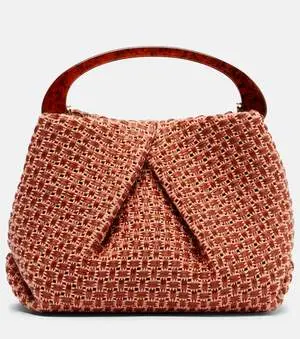 Dries Van Noten Woven Raffia-effect Top-handle Bag - Orange
