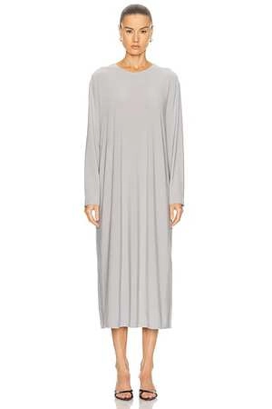 Norma Kamali X Lifestyle Oversized Long Sleeve Midi Dress - Grey