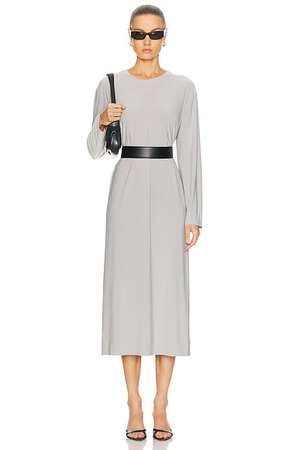 Norma Kamali Lifestyle Oversized Long Sleeve Midcalf Dress