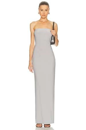 Norma Kamali Lifestyle Strapless Long Dress - Grey