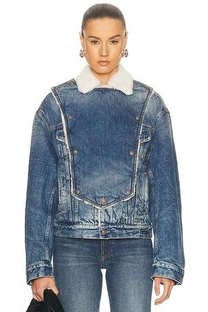 R13 Bib Trucker Jacket - Kelly