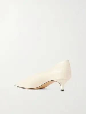 Le Monde Beryl Crinkled-leather Pumps - Neutrals