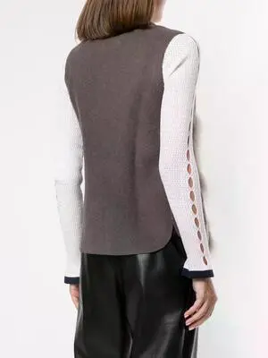 Lorena Antoniazzi Wool Blend Gilet With Faux Fur Trim