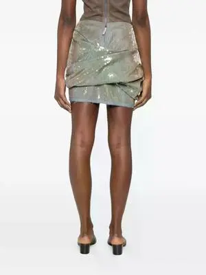 Rick Owens Sequin Embellished Draped Mini Skirt
