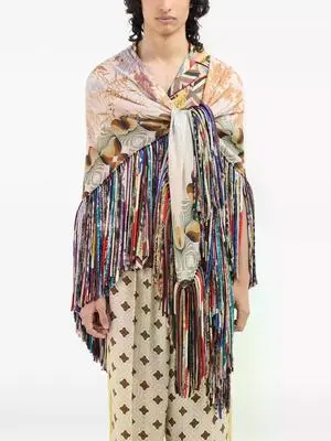 PIERRE-LOUIS MASCIA Abstract-print Fringed Scarf