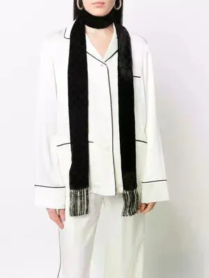 Gucci Monogram-pattern Fringed-edge Scarf