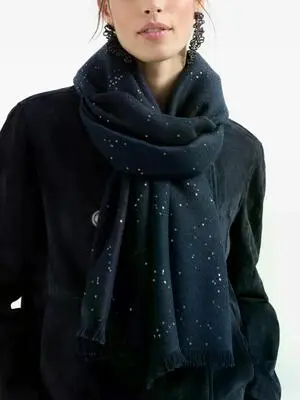 Brunello Cucinelli Fringed Scarf - Blue